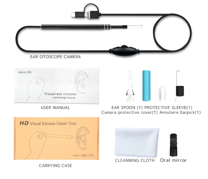 USB Port Ear and Nose Endoscope 5.5mm Visual Lens Mini Camera DDES01 ...