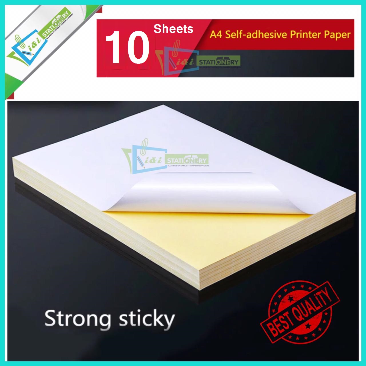 Sticker Paper A4 Size Self Adhesive Label Pack of 10 pcs or 50 pcs ...