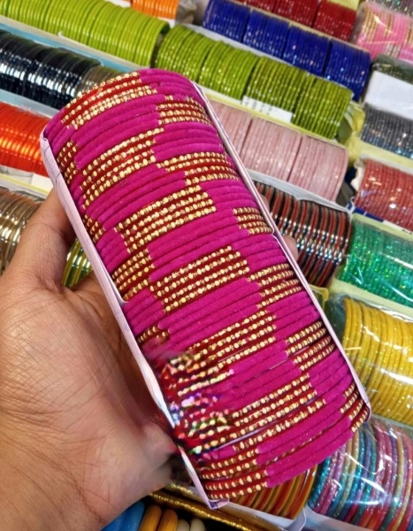 Churi 24 pieces indian velvet kacher bangles bridal bangles package for ...