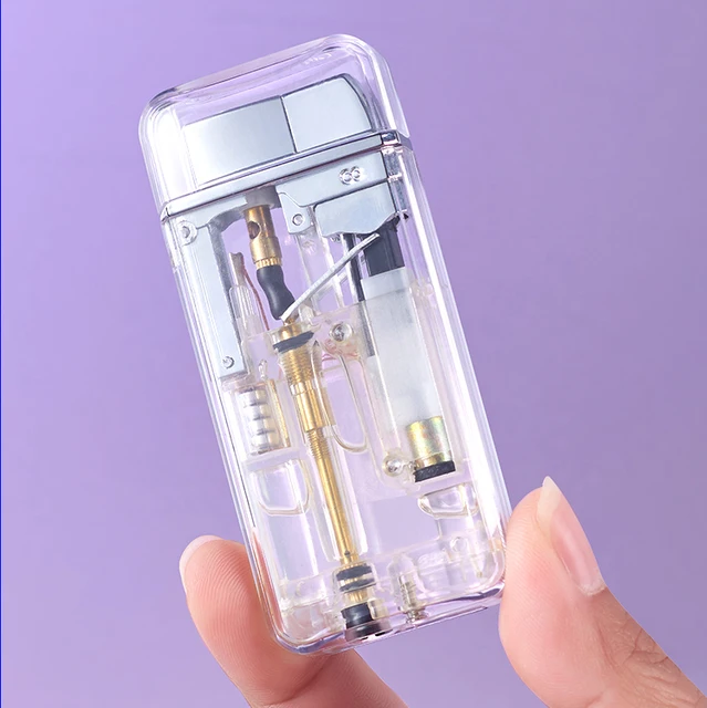 Portable Transparent Slim Model For Lady Smoker Cigar Lighter Flashing ...