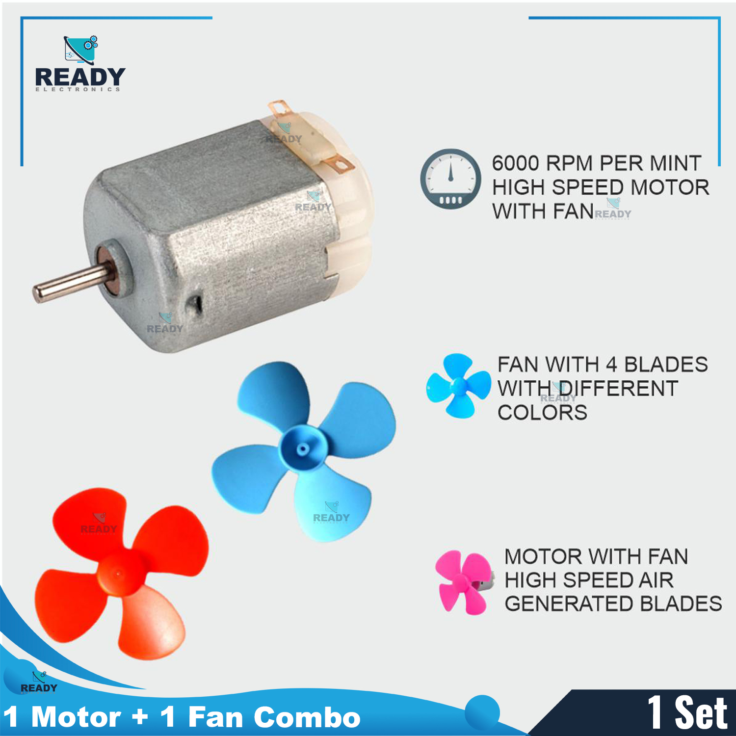 DIY 4 blade plastic fan and DC 3V-6V Mini Motor - DC motor and Fan ...