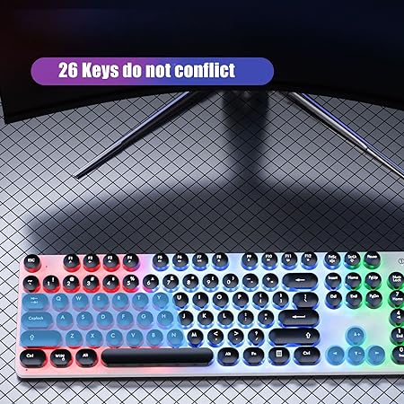 [GD] Mechanical Gaming Keyboard, 104 Keys USB Wired Computer Keyboard ...