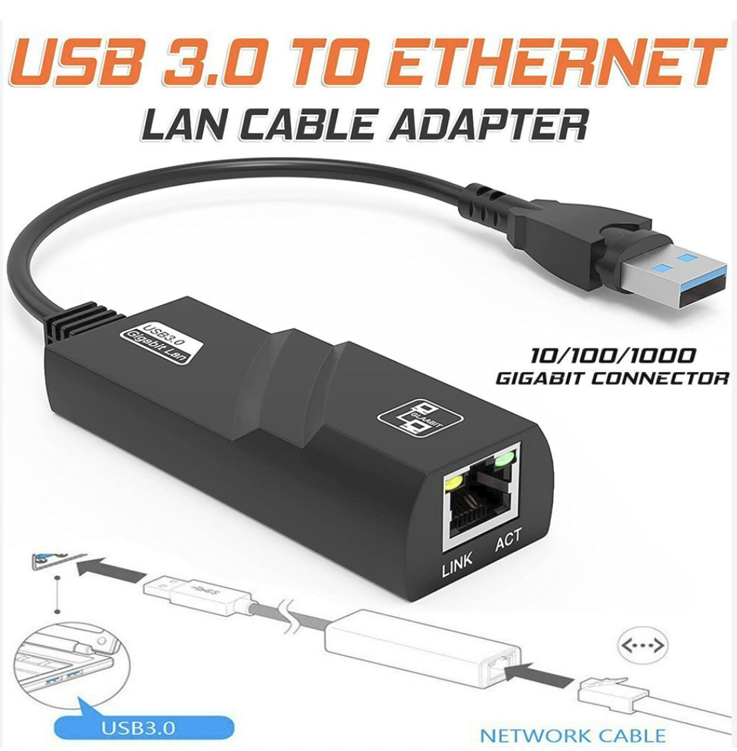 USB 3.0 to 10/100/1000Mbps Gigabit RJ45 Ethernet LAN Network Adapter ...
