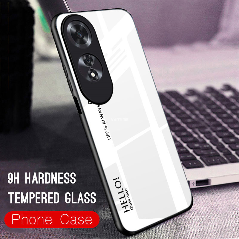 Vantime for OPPO A60 4G Case Gradient Phone Back Hard Glass Cover ...