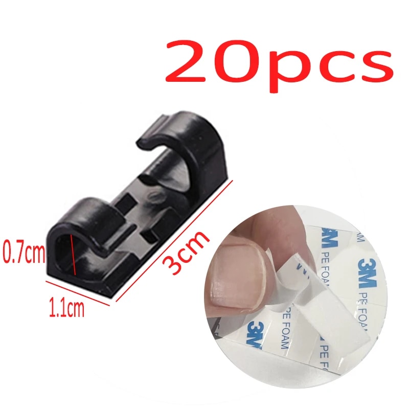 Cable Organizer 3M Self Adhesive Cable Clips USB Data Line Winder ...
