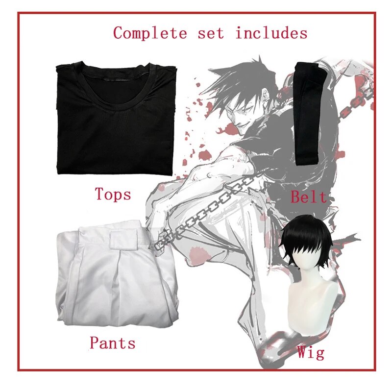 Anime Jujutsu Kaisen Fushiguro Toji Cosplay Costume Adult Unisex Short ...