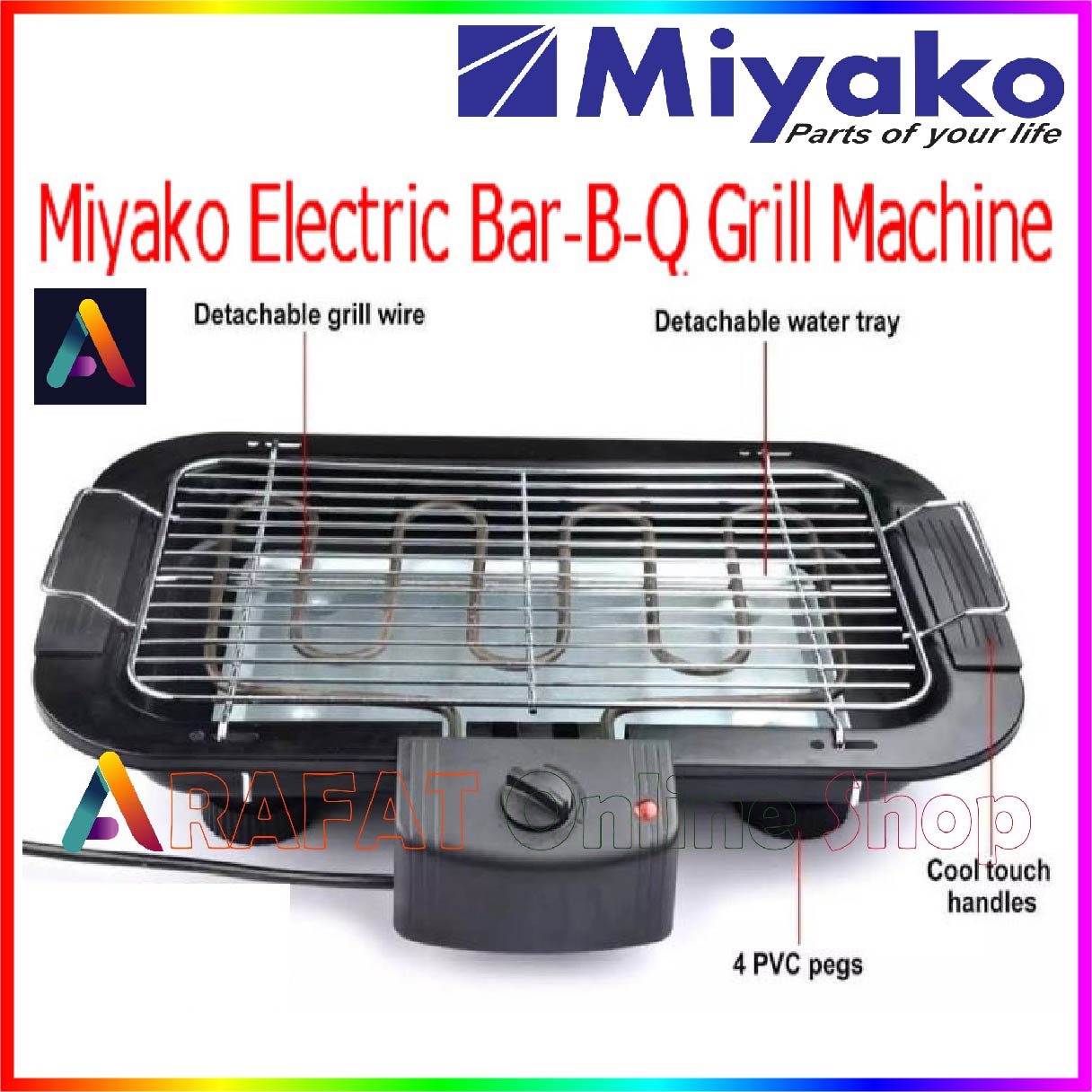 Miyako Electric Bar-B-Q Grill Machine - Black ( BBQ) F-018 | Daraz.com.bd