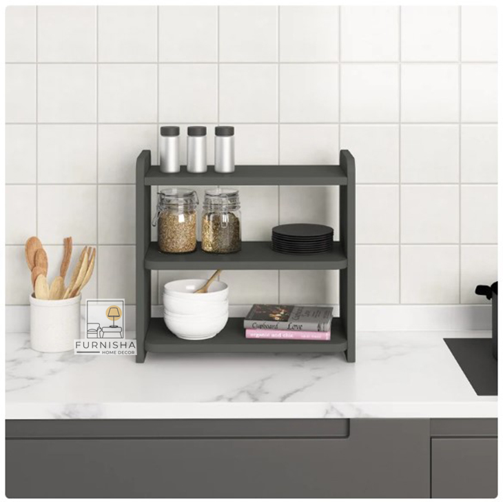 Furnisha Kitchen Countertop Shelf, Kitchen Stand, Wooden Spice Rack ...