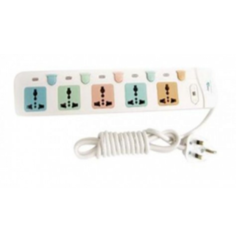 Click Safe Multi Plug 3 Pin multiplug Socket 5 Port 5 Meter Cable 2 pin ...
