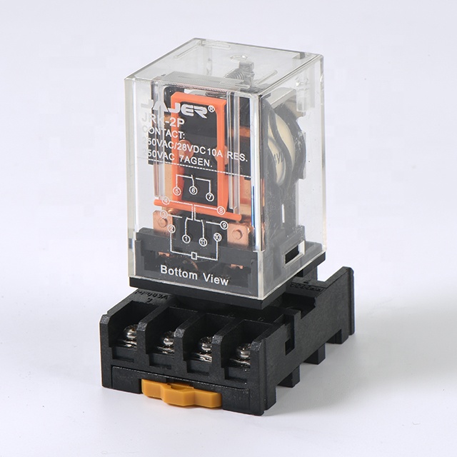 MK2P-1 10A 250V AC Mini Electromagnetic Relay with 8 Pin Round Base ...