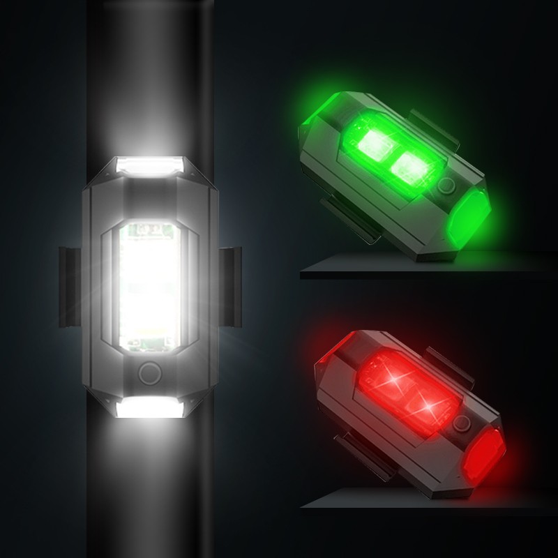 LED Anti-collision Warning Light USB Bicycle Tail Light 3 Colors Signal ...
