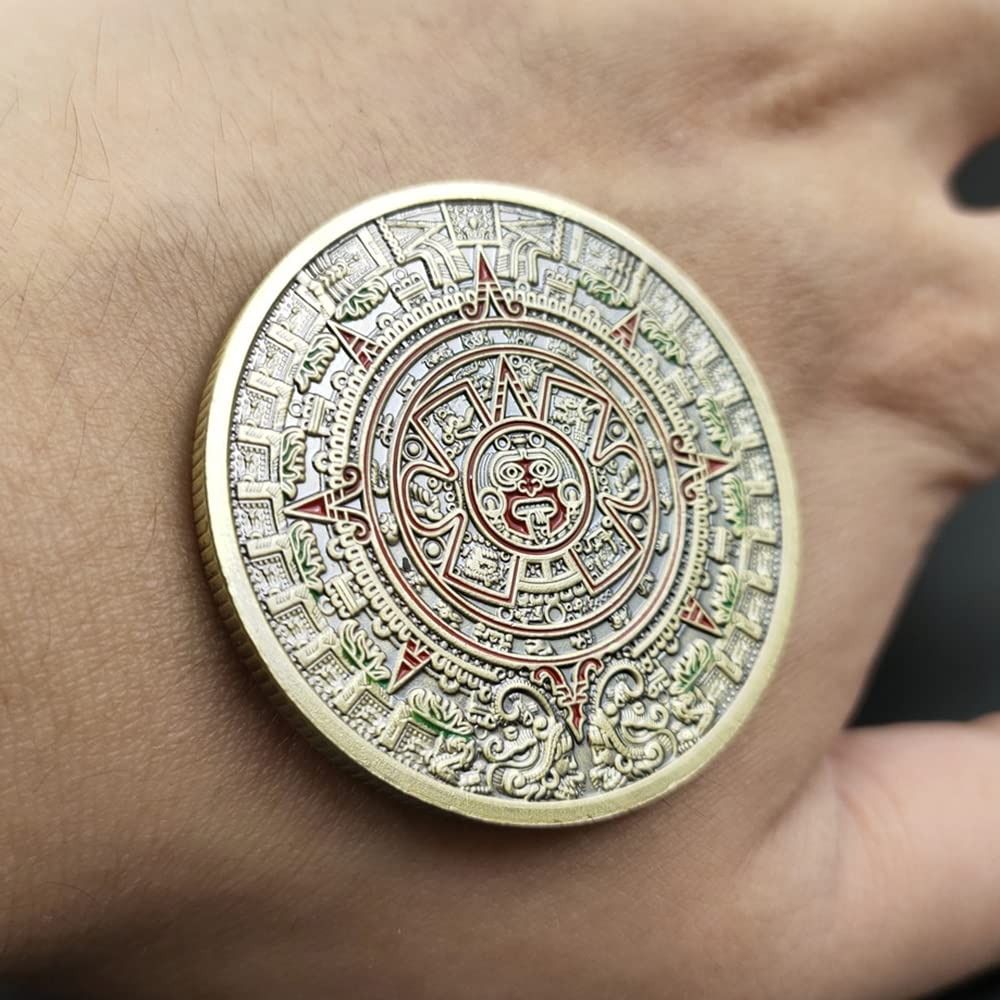 Aztec Art Prophecy Souvenir Coin Durable Calendar Decoration Individual ...