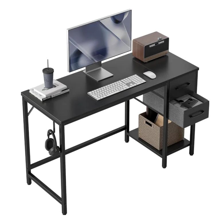 Metal Body Computer Table with 2 Drawers – Durable Study & Office Desk ...