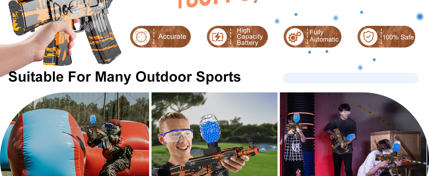 Gel Ball Blaster Gun, Splat Gel Gun For Precision Shooting, Electric ...