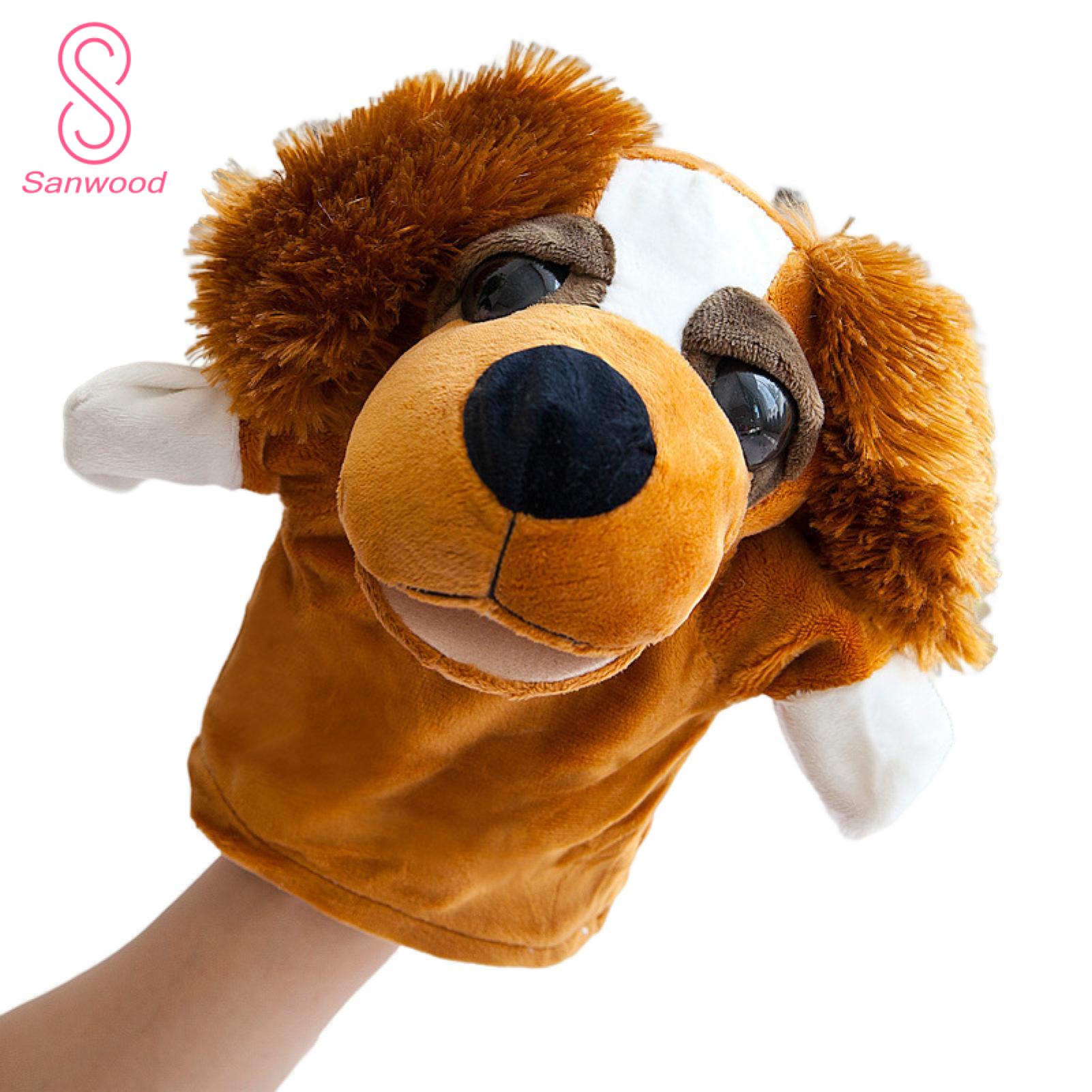 Hand Puppet Doll Hedgehog Wolf Plush Puppet Pretend Telling Story Doll ...