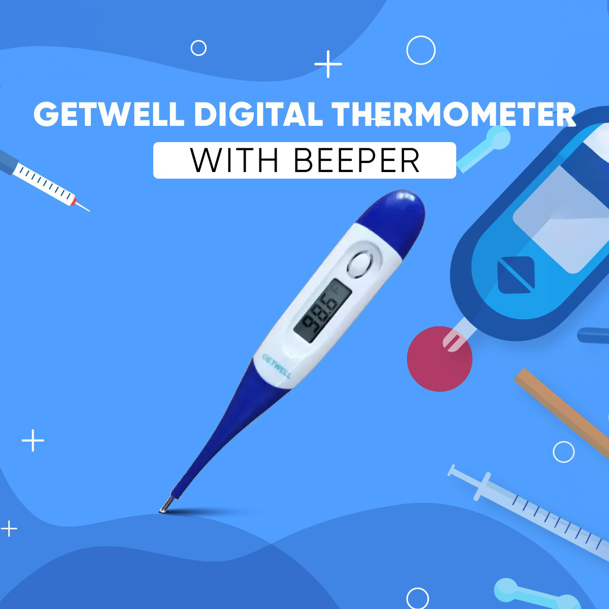 Flexible Digital Thermometer with Beeper For Measuring Temperature of Fever in Human Body- 01 ...