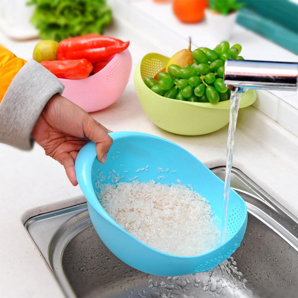 egetables Basin Wash Rice Sieve Fruit Bowl Basket - Satol Express