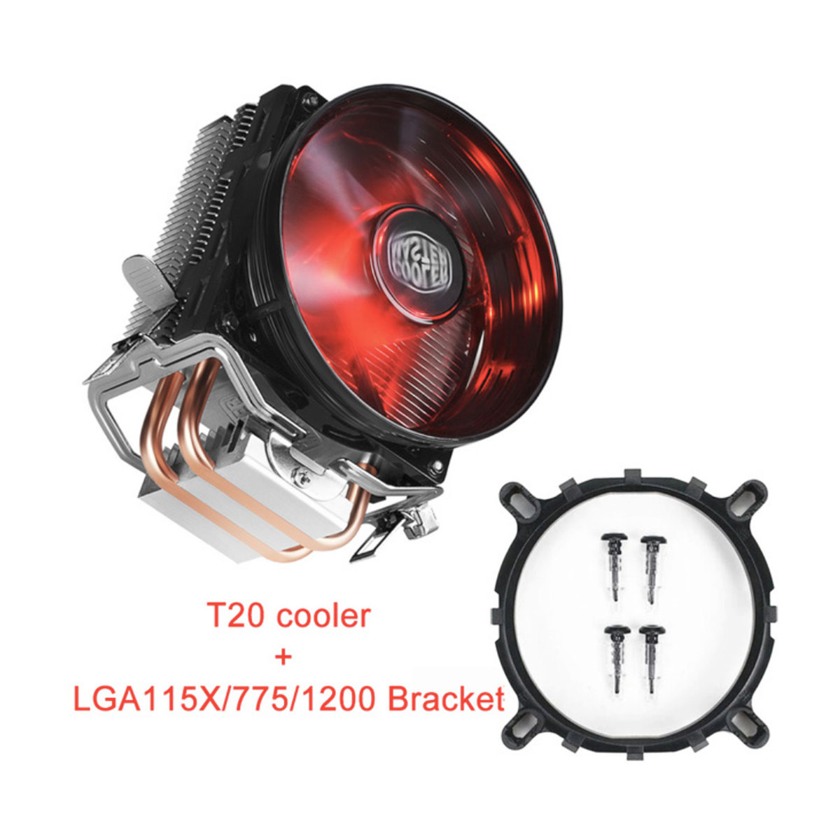 Cooler Master Hyper T20 CPU Cooler For I3 And I5 Processor With Red LED