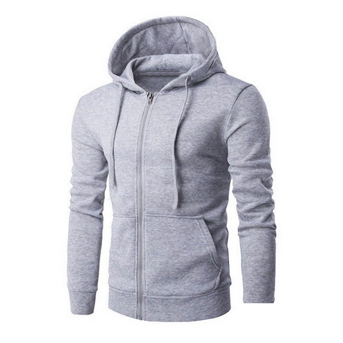 Men\'s Full Sleeves Hoodies - Light Ash | Daraz.com.bd