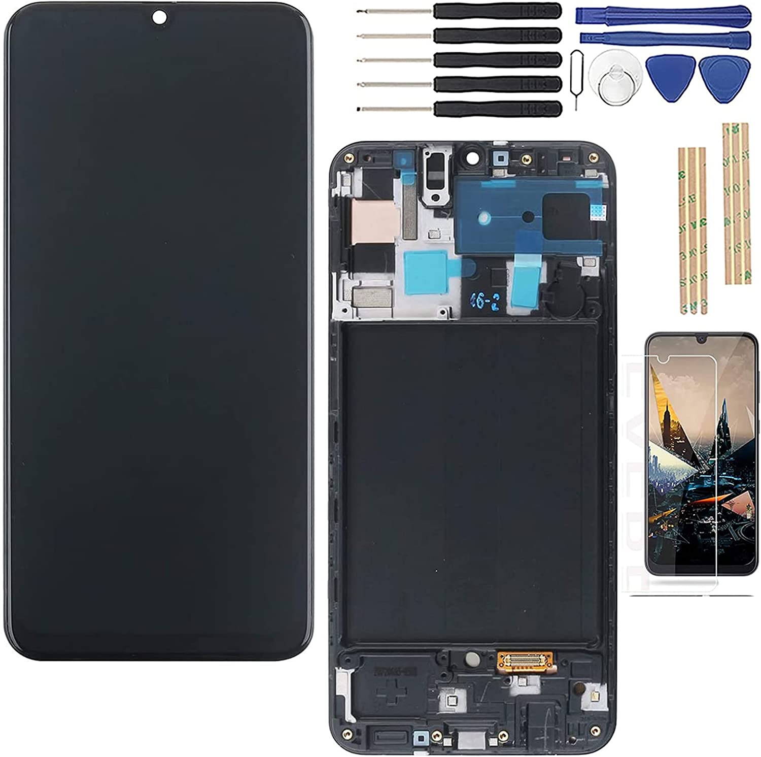 AMOLED Touch Screen Digitizer for Samsung Galaxy A50 A505F - LCD Display Touch Screen +Frame ...