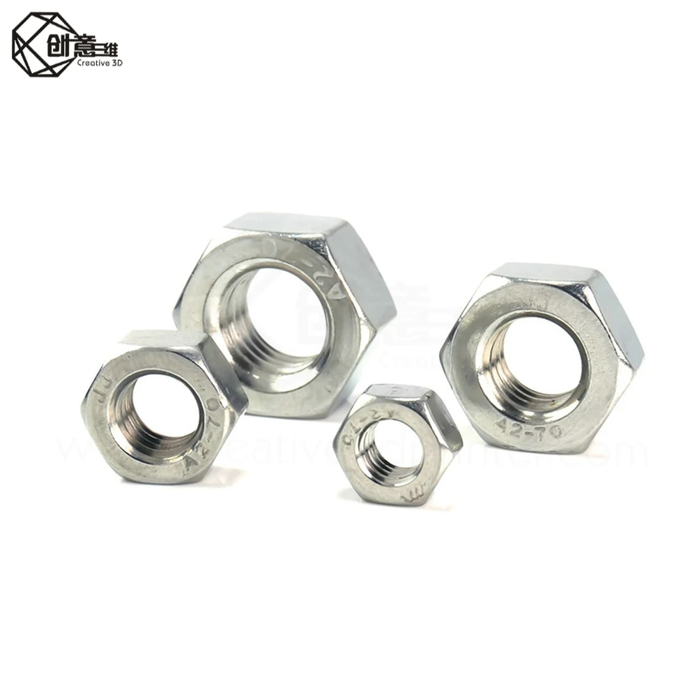 【Lejia】50/100PCS Stainless Thread Hex Nut DIN934 m2 m3 m4 m5 m6 ...