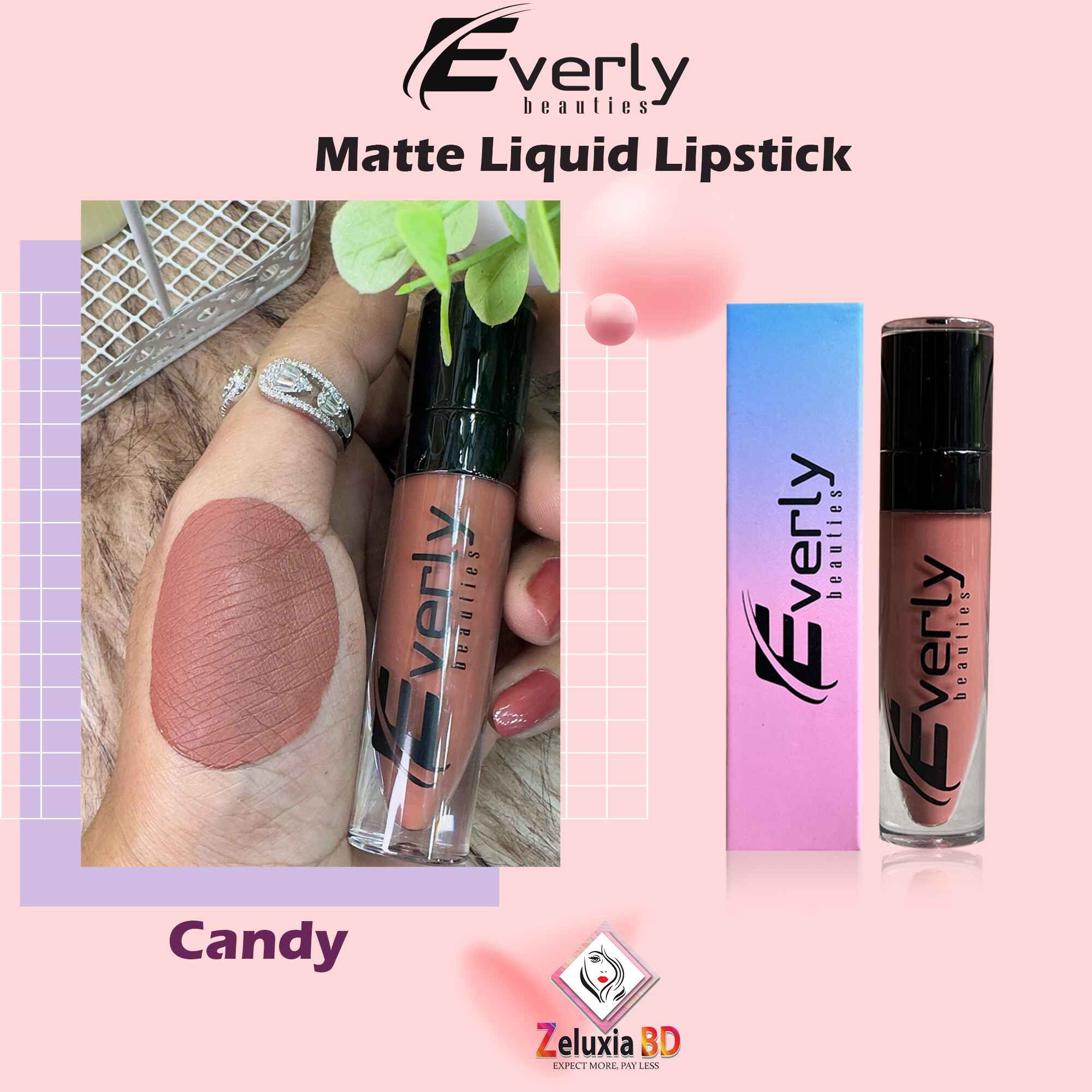 Everly Beauties Waterproof Matte Liquid Lipstick - Long-Lasting, Smudge ...