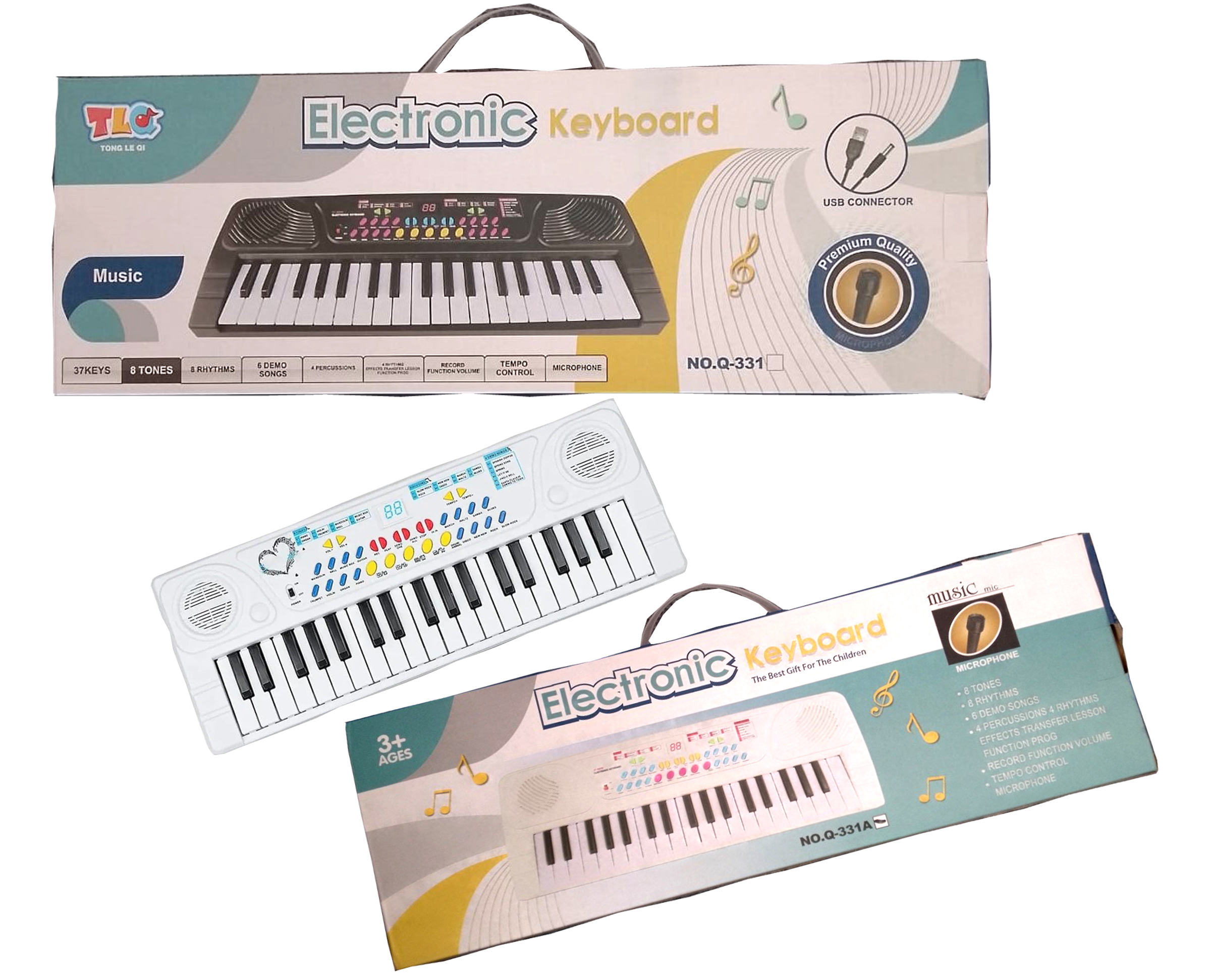 TONG LE QI 37 keys Electronic Musical Keyboard Piano with Microphone ...