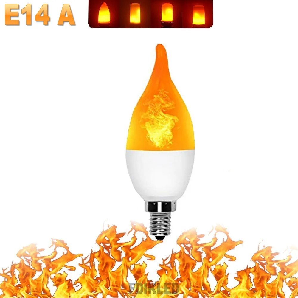 B22 E27 LED Flame Light Bulbs 4 Modes Party LED Flame Effect Light ...