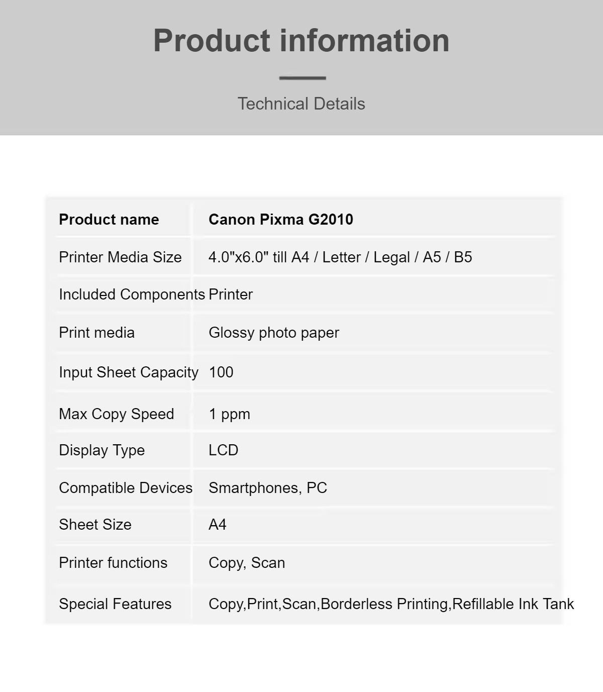 Canon Pixma G2010 Ink Tank All-In-One Printer | Multi-Function Color ...