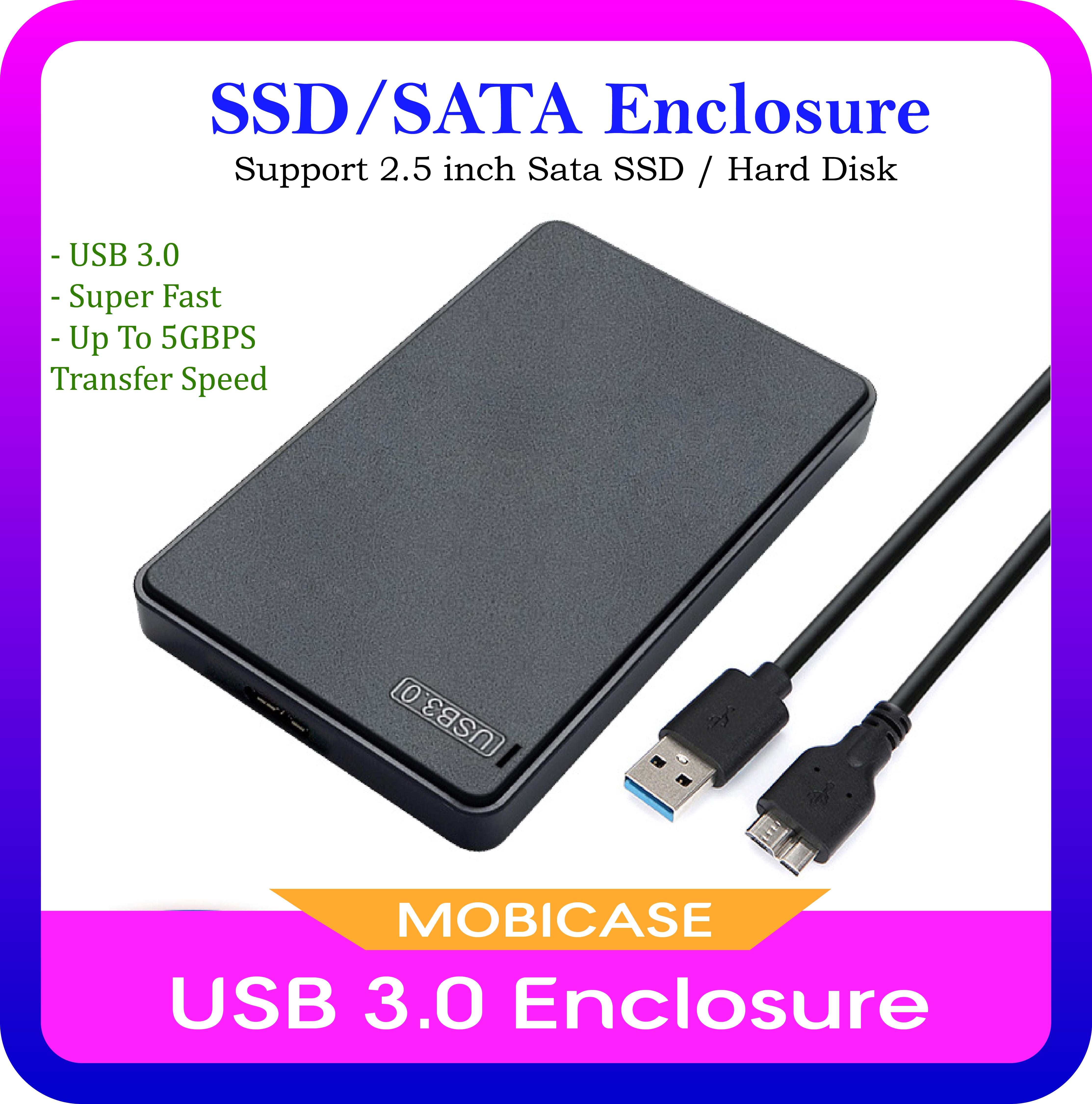 MobiCase EN02 2.5 inch Hard Drive Enclosure USB 3.0 to SATA III for 2.5 Inch SSD HDD 9.5mm 7mm ...