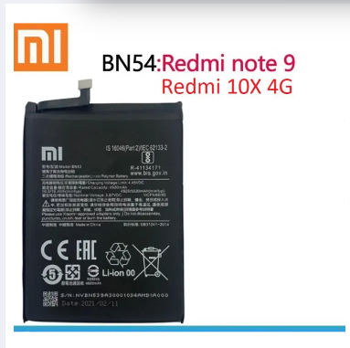 rt-bn54 5020mah replacement battery for Xiaomi redmi note 9 redmi 10x ...