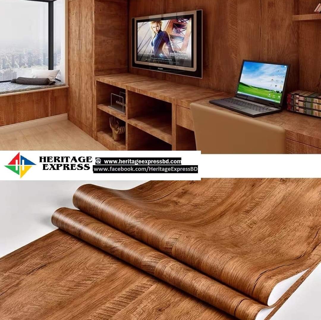 Wood Grain Self Adhesive 4x2 Feet Furniture Stickers PVC Wallpaper ...