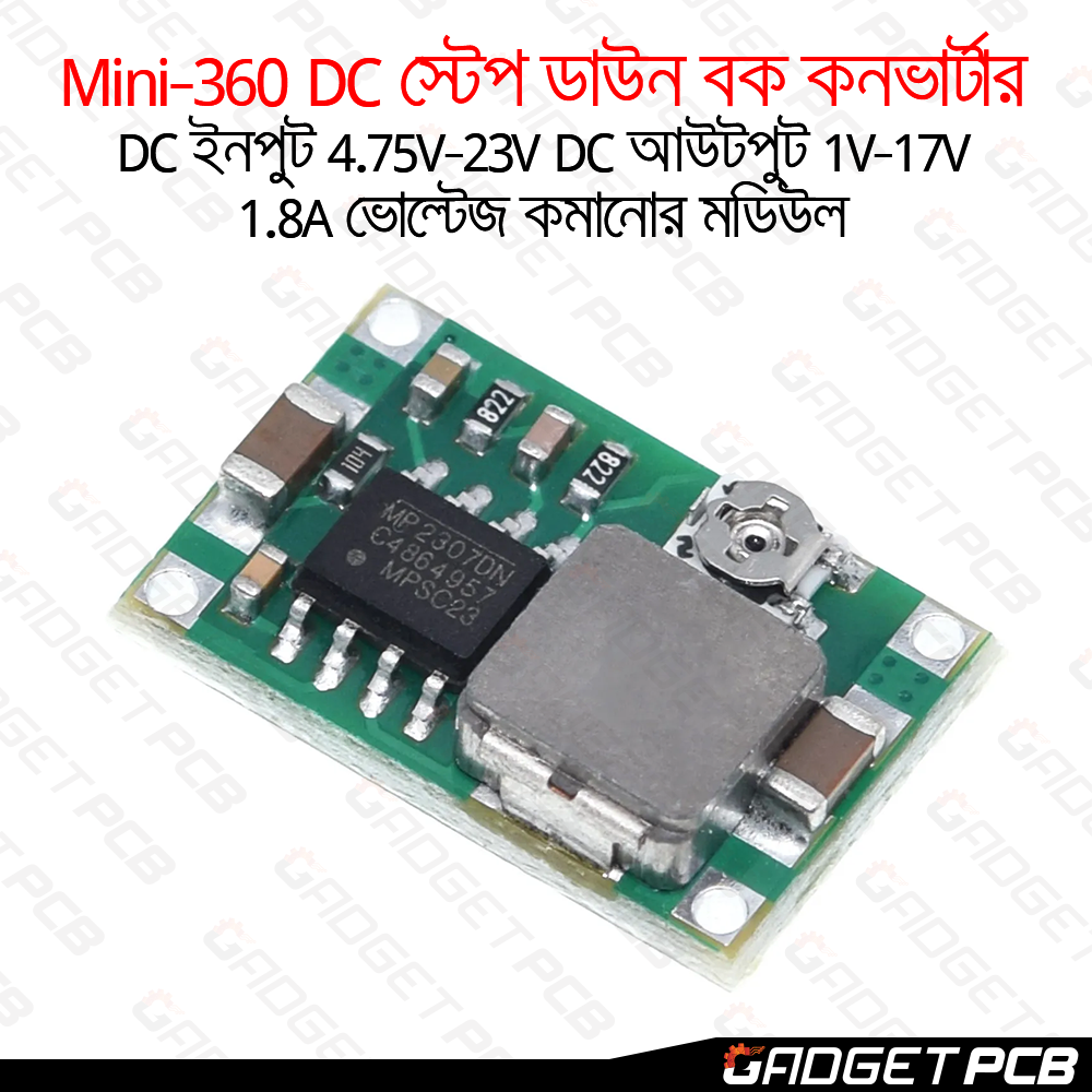 Mini-360 DC-DC Step Down Buck Converter DC Input 4.75V-23V To DC output ...