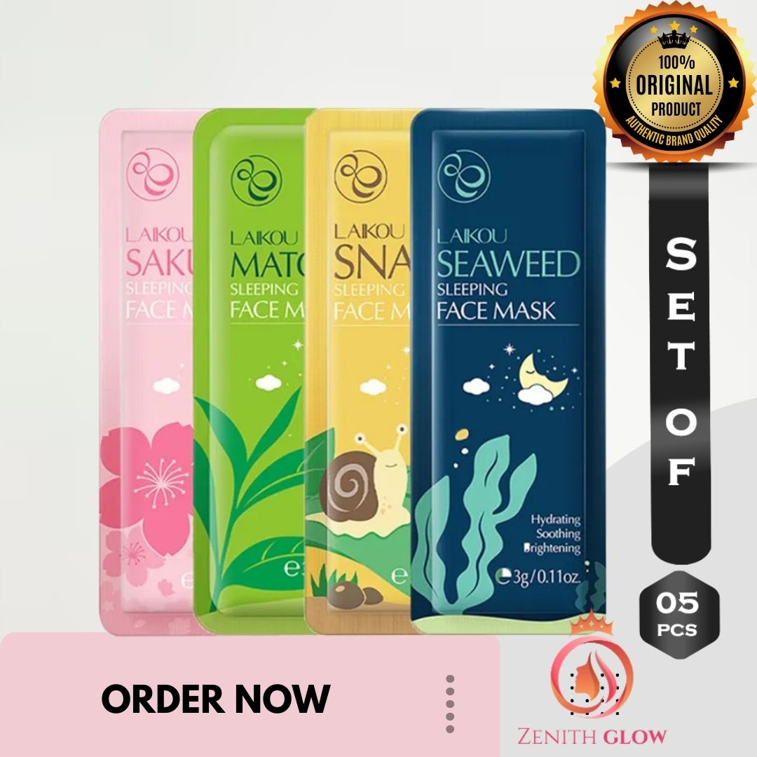 Laikou 5PCS Sakura Snail Seaweed Matcha Skin Rejuvenation No Washing ...