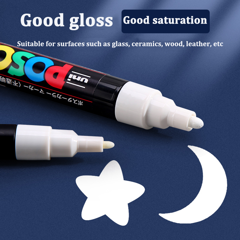 Uni White Posca Marker Pen Art Supplies Acrylic Waterproof POP Poster ...