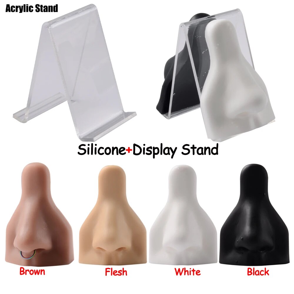 1PC Body Model Silicone Ear Nose Model Professional Practice Piercings ...