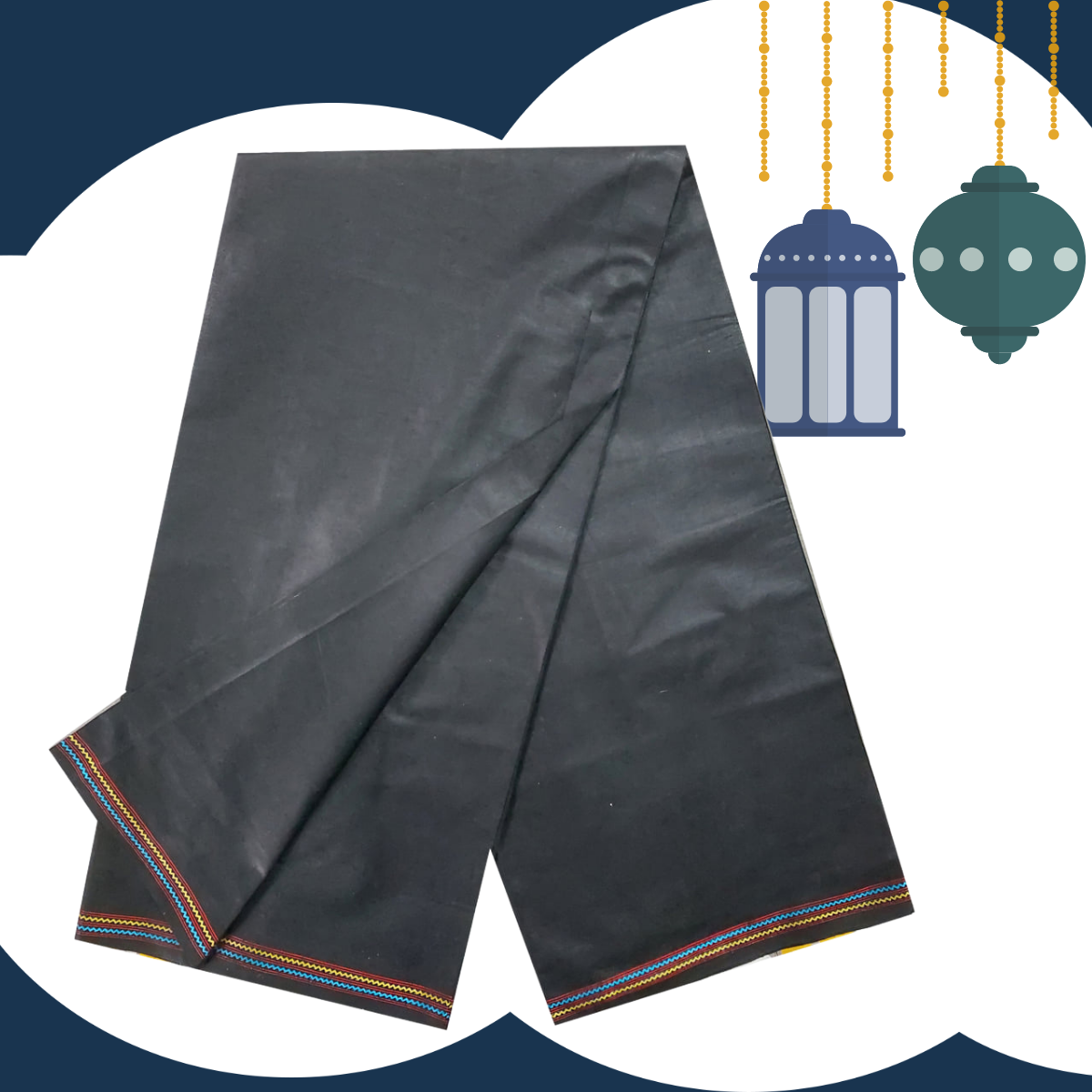Full Black Color Lungi | Color Guaranty | 5 Hat | Soft and Comfortable ...