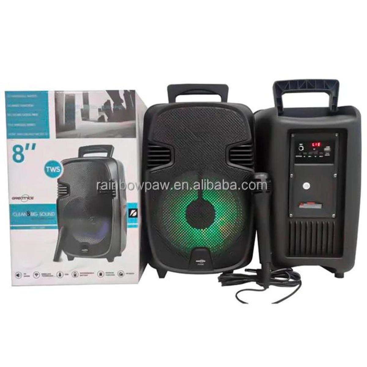 GTS-1248 8 Inch Super Good Sound Karaoke Wired Microphone Audio Player Wireless Party Speaker ...