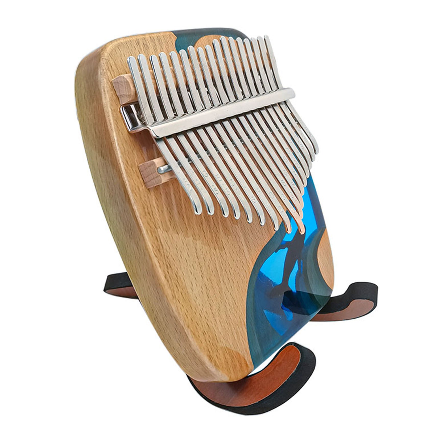 17-Tone Thumb Piano Square Wood+Acrylic Kalimba Whale Finger Piano ...