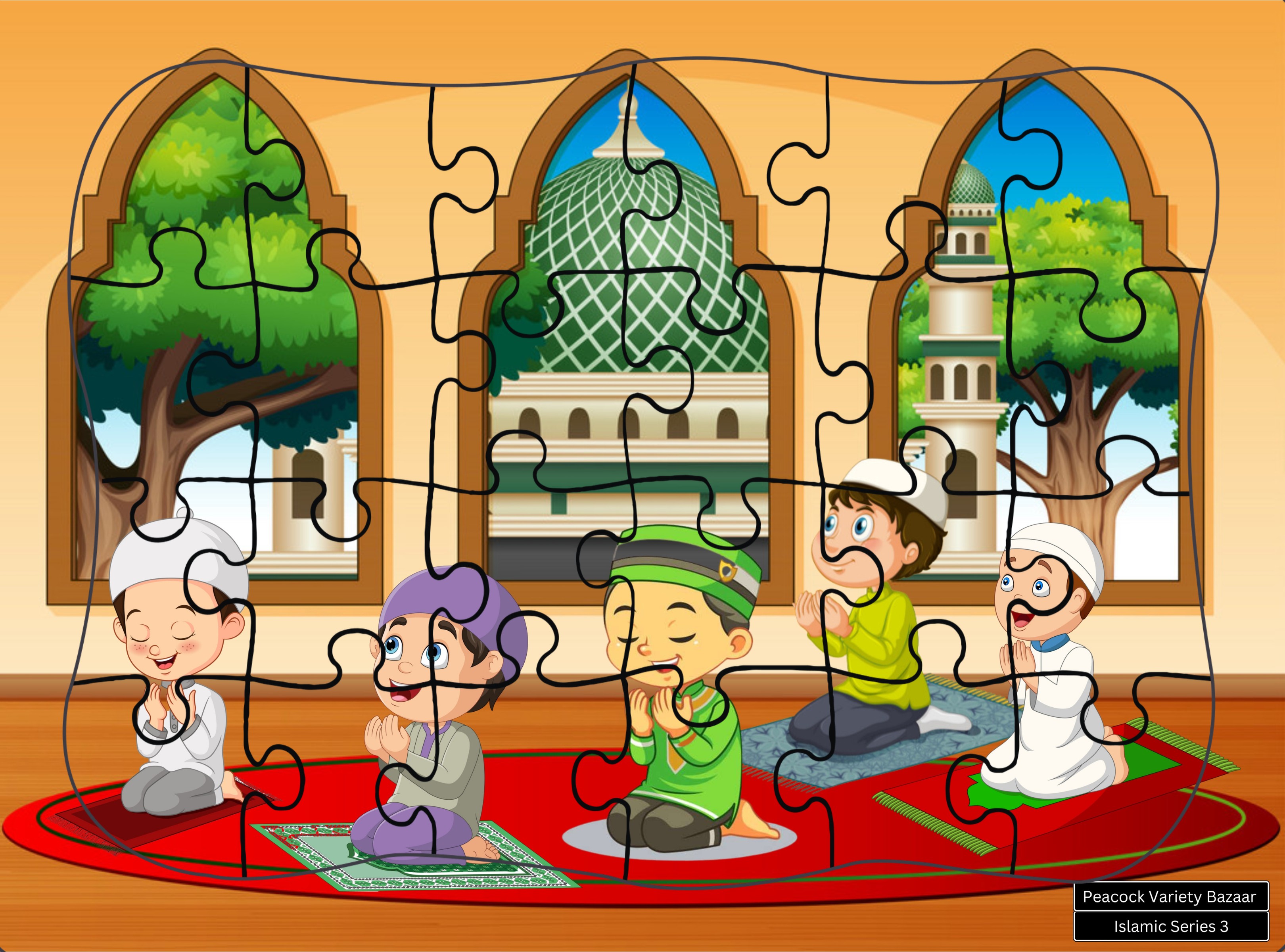 24 Pcs Jigsaw Puzzle Islamic Set 8x10.8 inch - Amazing Educational STEM ...