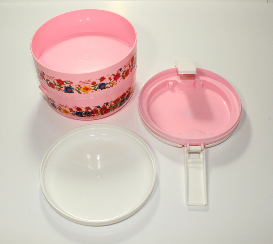 Double Layer Plastic Lunch Box - Multicolor