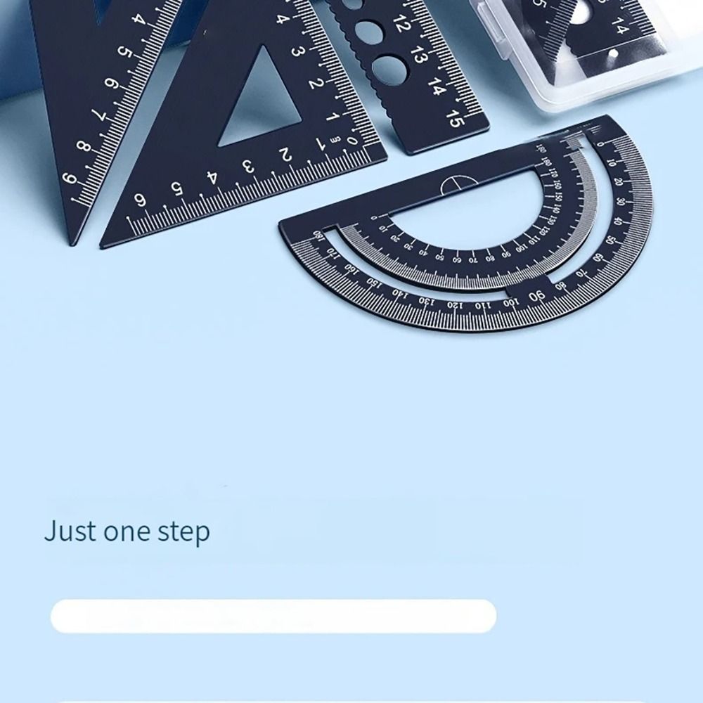 2024 4 in 1 Ruler Aluminum Alloy Combination Triangle Protractor ...