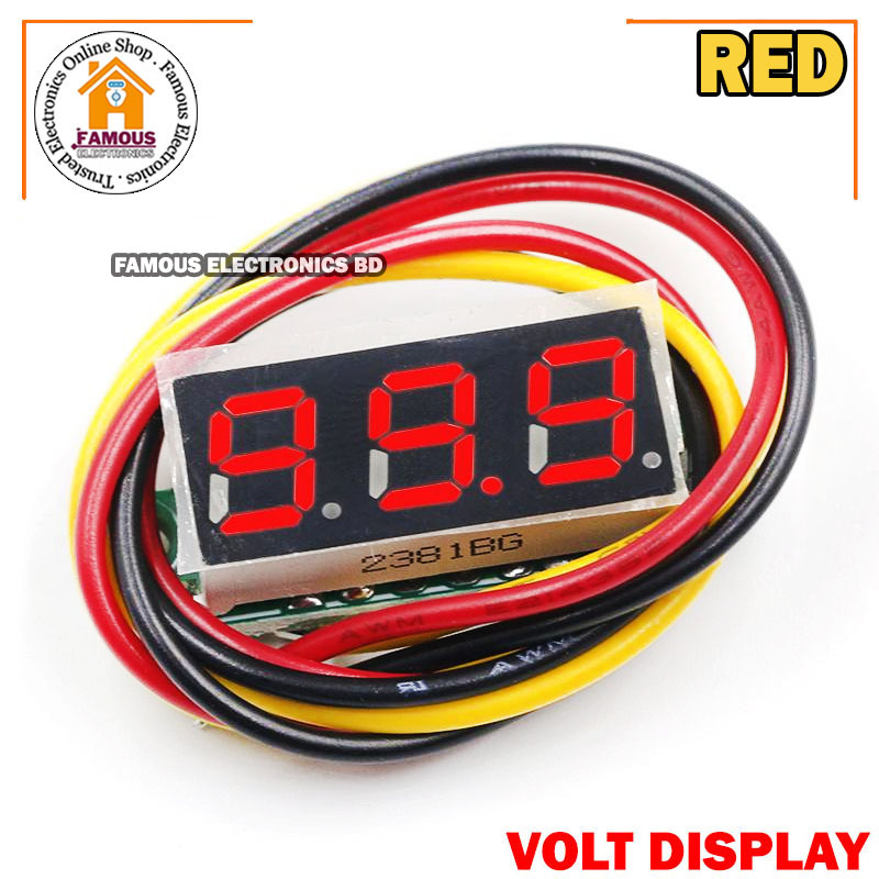 LED Display Mini 0.28 inch DC 0 -100V Digital Voltmeter 100V Volt Panel ...