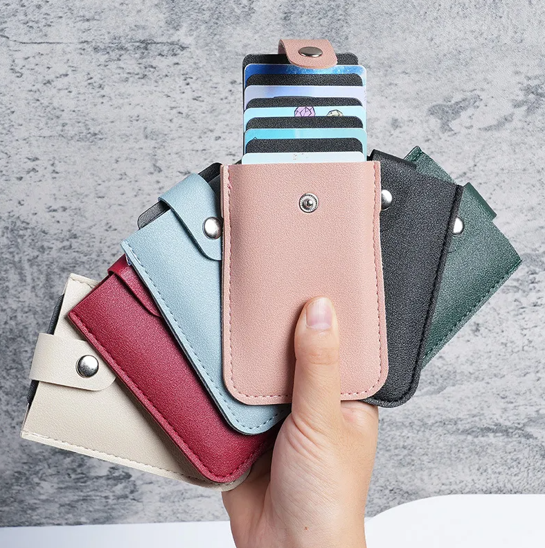 Men's Thick Card Holder Multi-card Slot PU Card Holder - Black