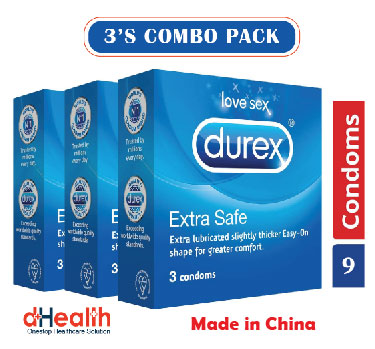 Durex Extra Safe Condom 3,s Combo (3x3)= 9pcs | Daraz.com.bd