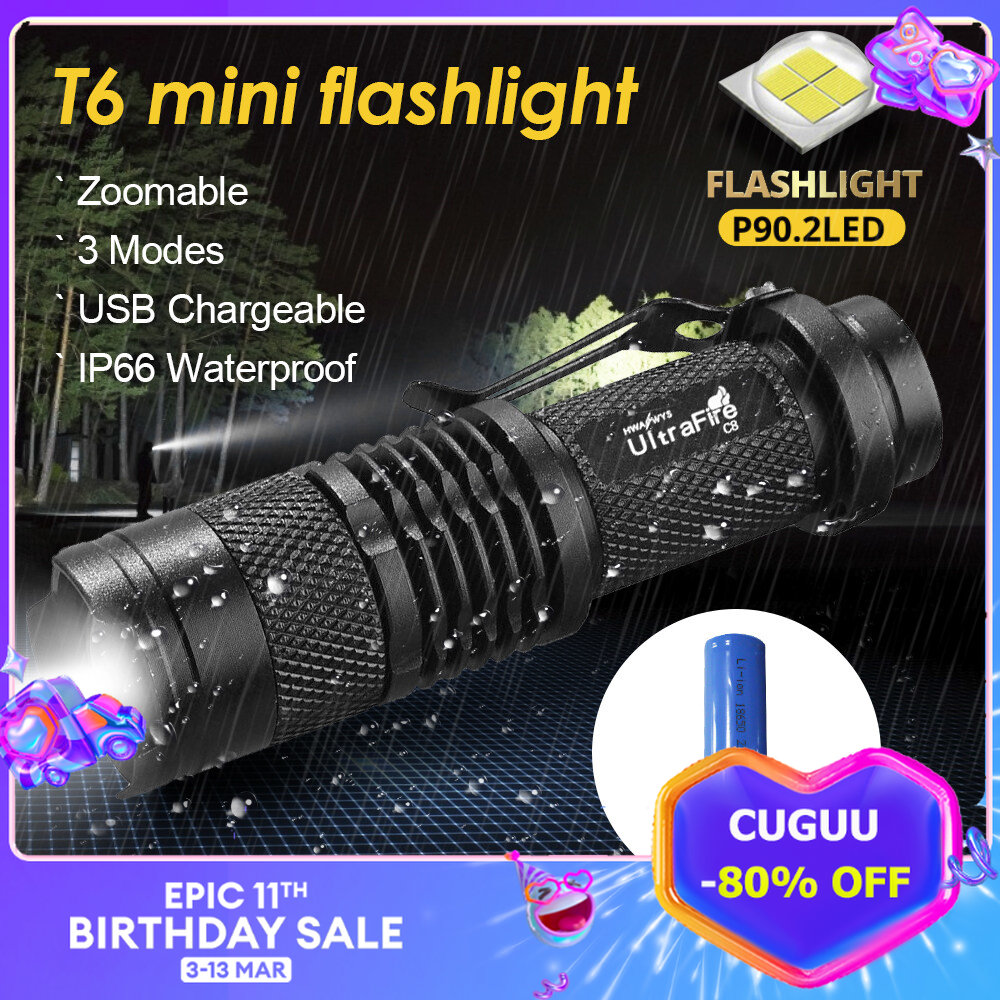 【BestGO】 Ultrafire Torch Light Powerful Zoom 50000LM T6 3 Modes ...