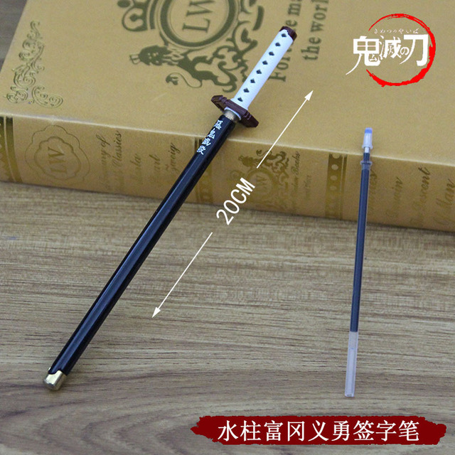 Samurai Katana Sign Pen Demon Slayer Mini Metal Model Decorations ...