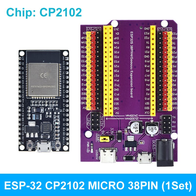 Esp32 Development Board Type Cmicro Usb Cp2102 Wifibluetooth Dual Core Esp32 Devkitc 32 Esp