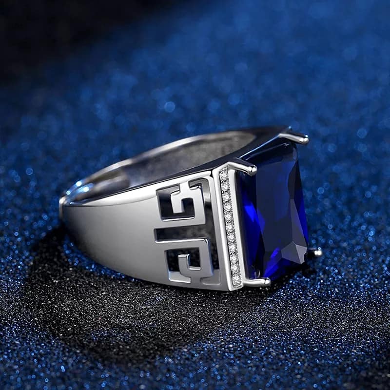 royal blue sapphire gemstone ring for men ring | Daraz.com.bd