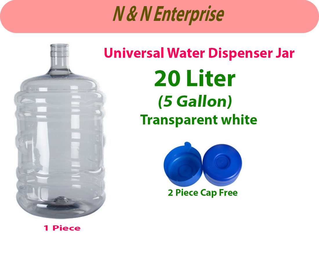 Water Dispenser Bottle/ Jar 20 Liter Round Transparent White Bottle ...